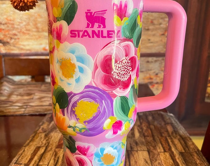 STANLEY Hand Painted Floral Cup Tumbler 40 Oz - Etsy