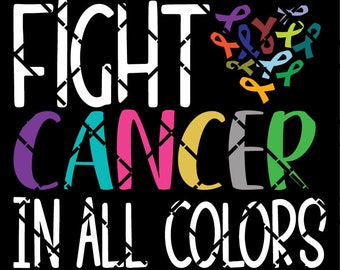 Fight Cancer in All Colors Png - Etsy