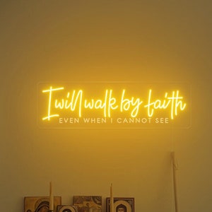 I Will Walk by Faith Even When I Cannot See Wall Decor Sign, Farmhouse ...