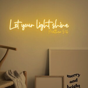 Let Your Light Shine Neon Sign,home Prayer Room Neon,religious ...