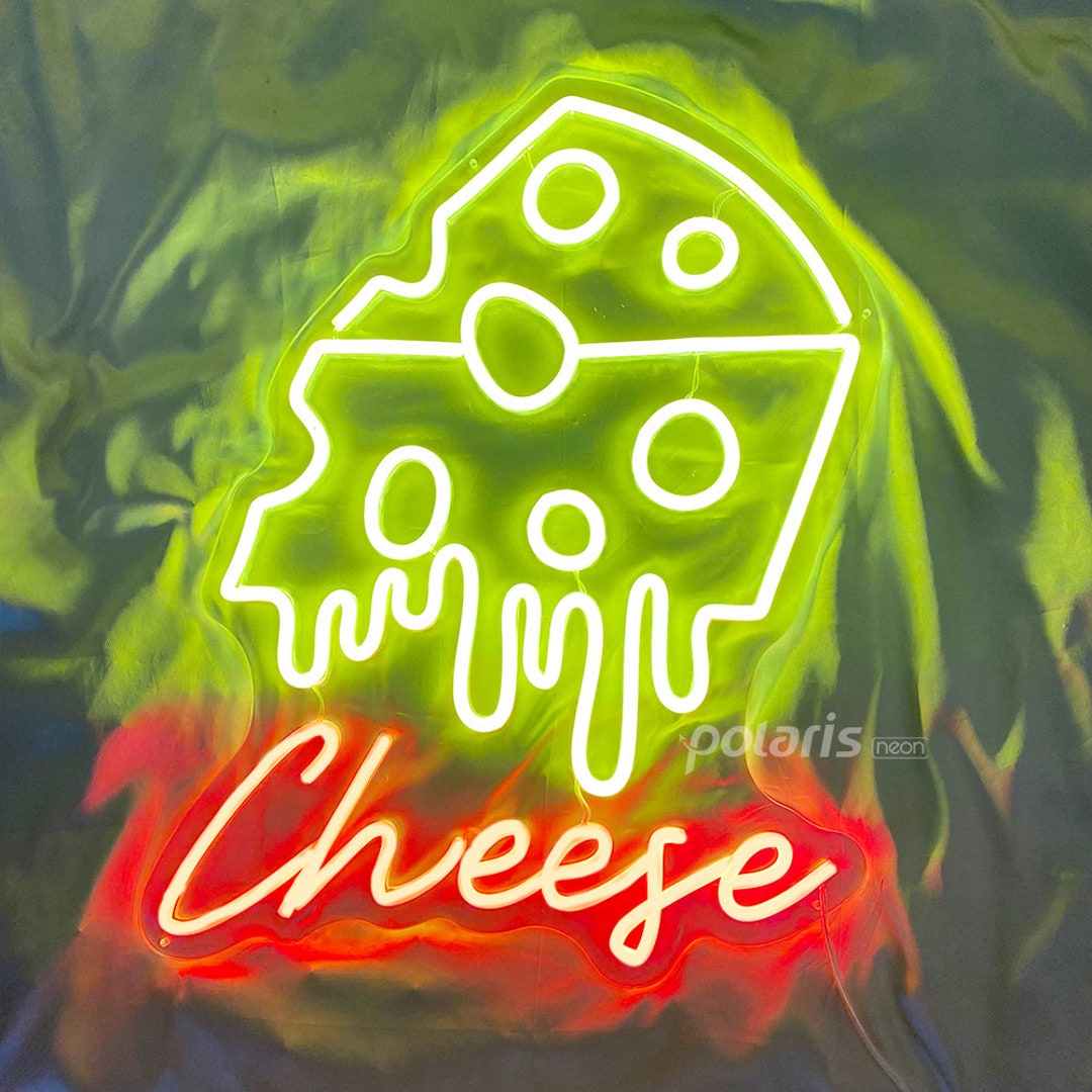 Cheese Acrylic Neon Sign: Handmade Kitchen Wall Decor - Etsy