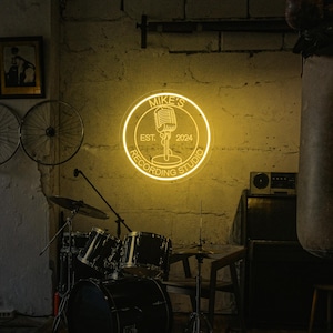 Custom Recording Studio Neon Sign, Live Music LED Neon Sign, Recording ...