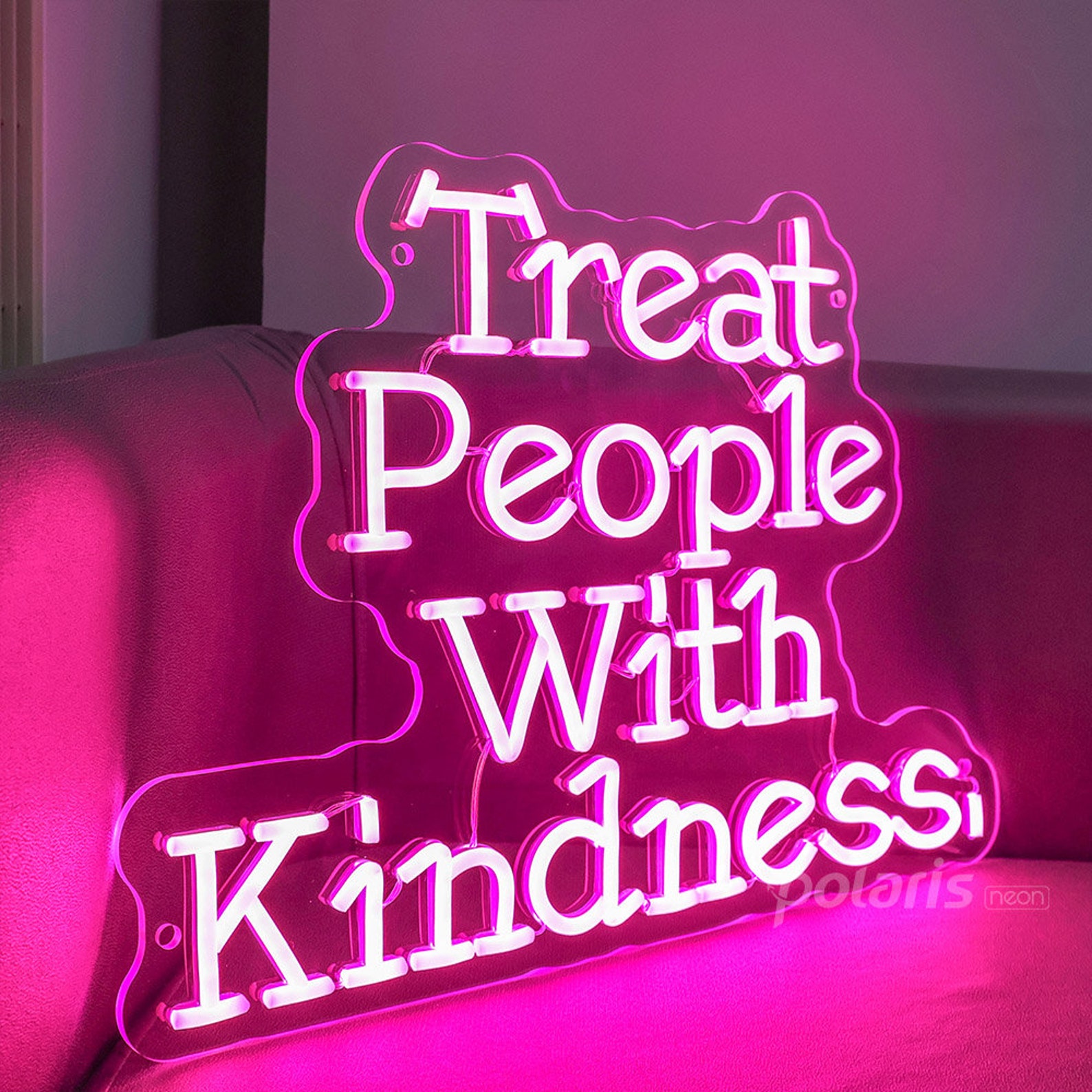 Treat People With Kindness Neon Sign: Inspiring LED Wall Art - Etsy