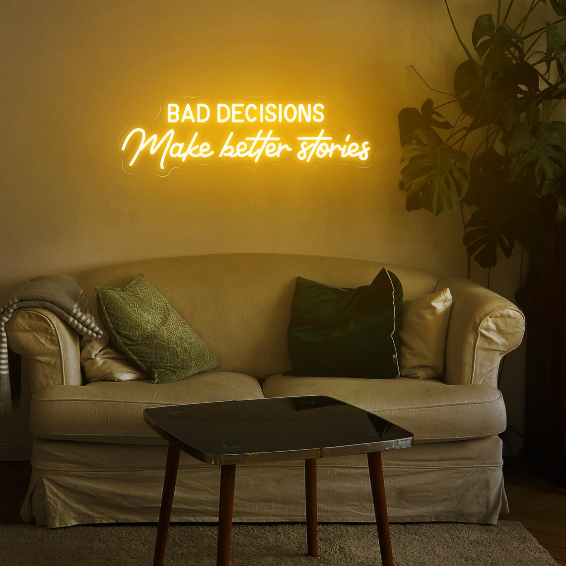 Bad Decisions Make Good Stories Neon Sign,positive Quotes Sign,birthday ...