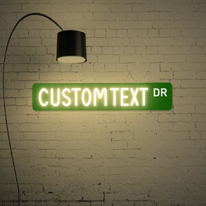 Personalized Road LED Neon Sign: Custom Street Name Signage - Etsy