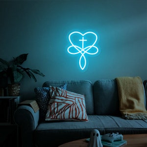 Eternal Love Neon Sign,eternal Love Symbol Sign,infinity Heart Cross ...