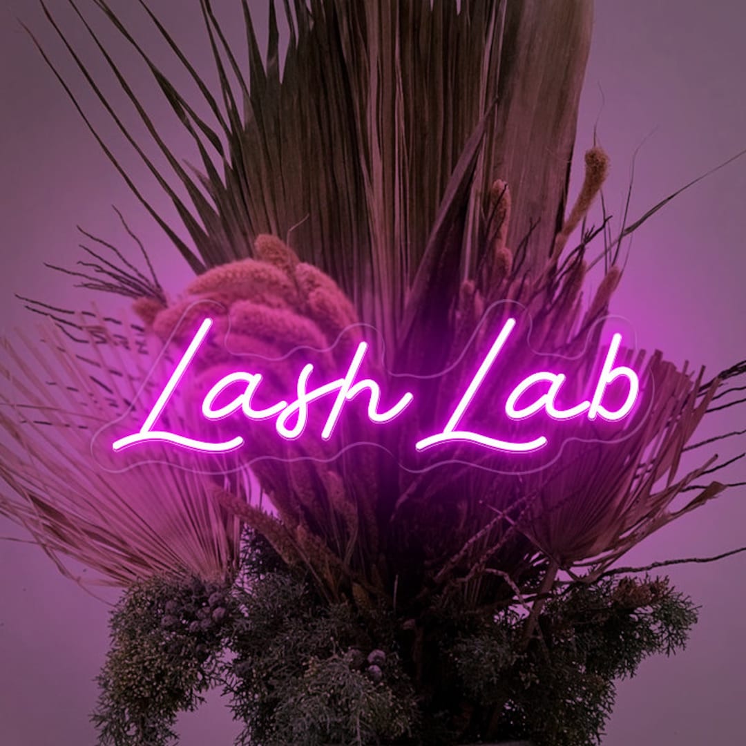Lash Lab Neon Sign,custom Lash Salon Wall Art,lash Wall, Shop Decor ...