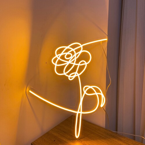 BTS Led Neon Sign BTS Love Yourself Flower Neon Sign Korean - Etsy
