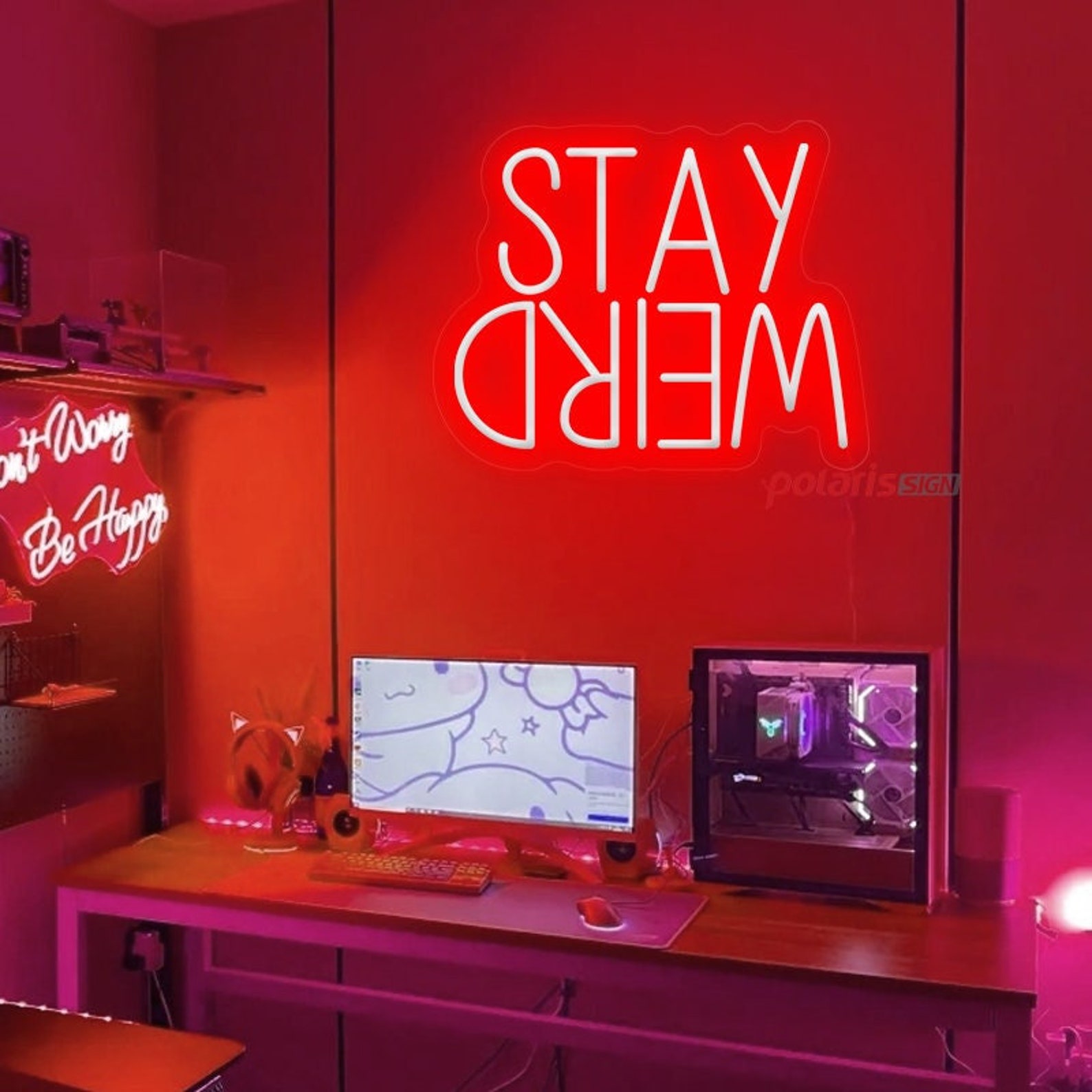 Stay Weird Neon Signstay Weird Led Neon Lightgame Room Wall - Etsy