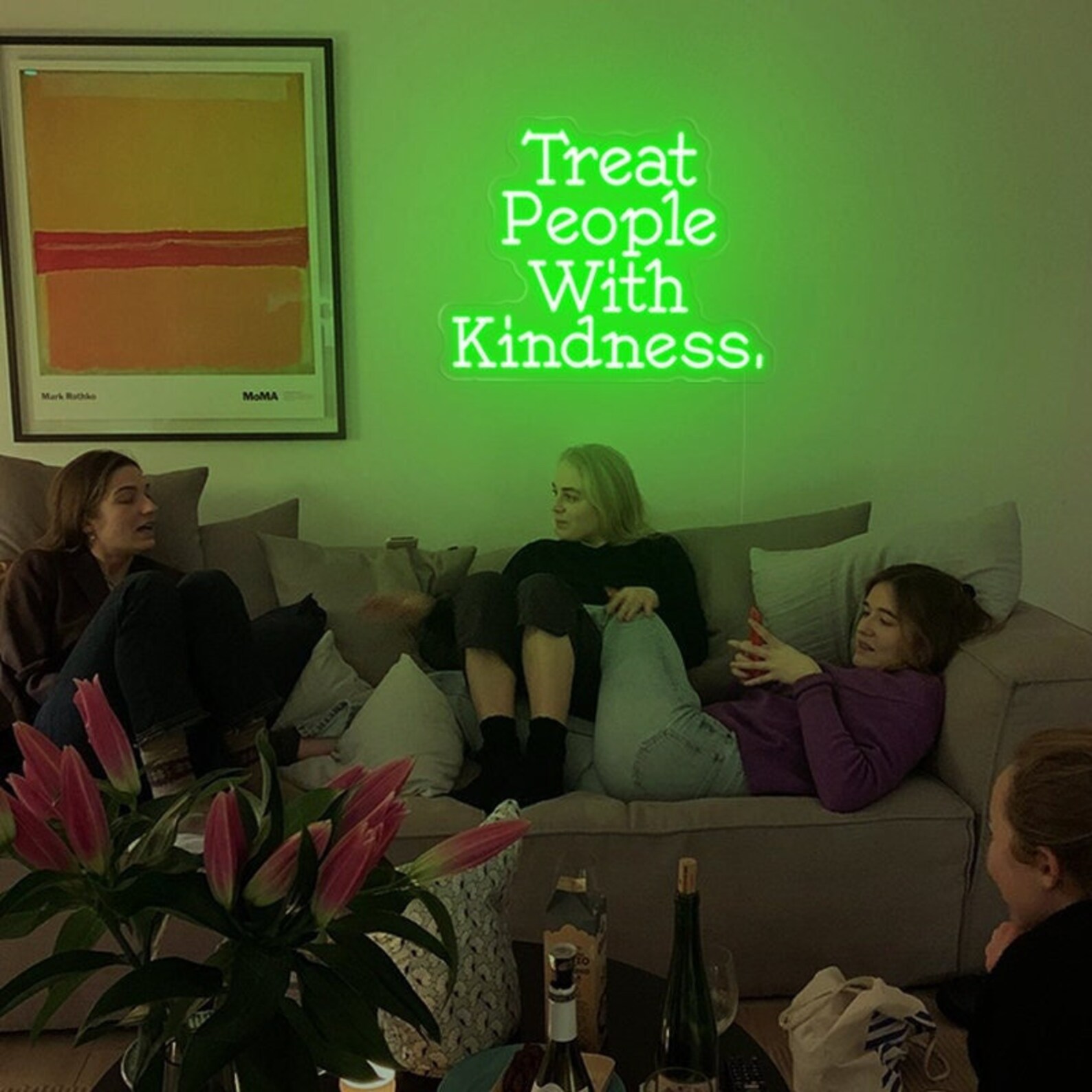 Treat People With Kindness Neon Sign: Inspiring LED Wall Art - Etsy
