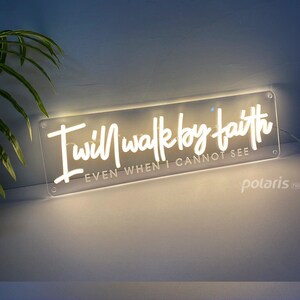 I Will Walk by Faith Even When I Cannot See Wall Decor Sign, Farmhouse ...