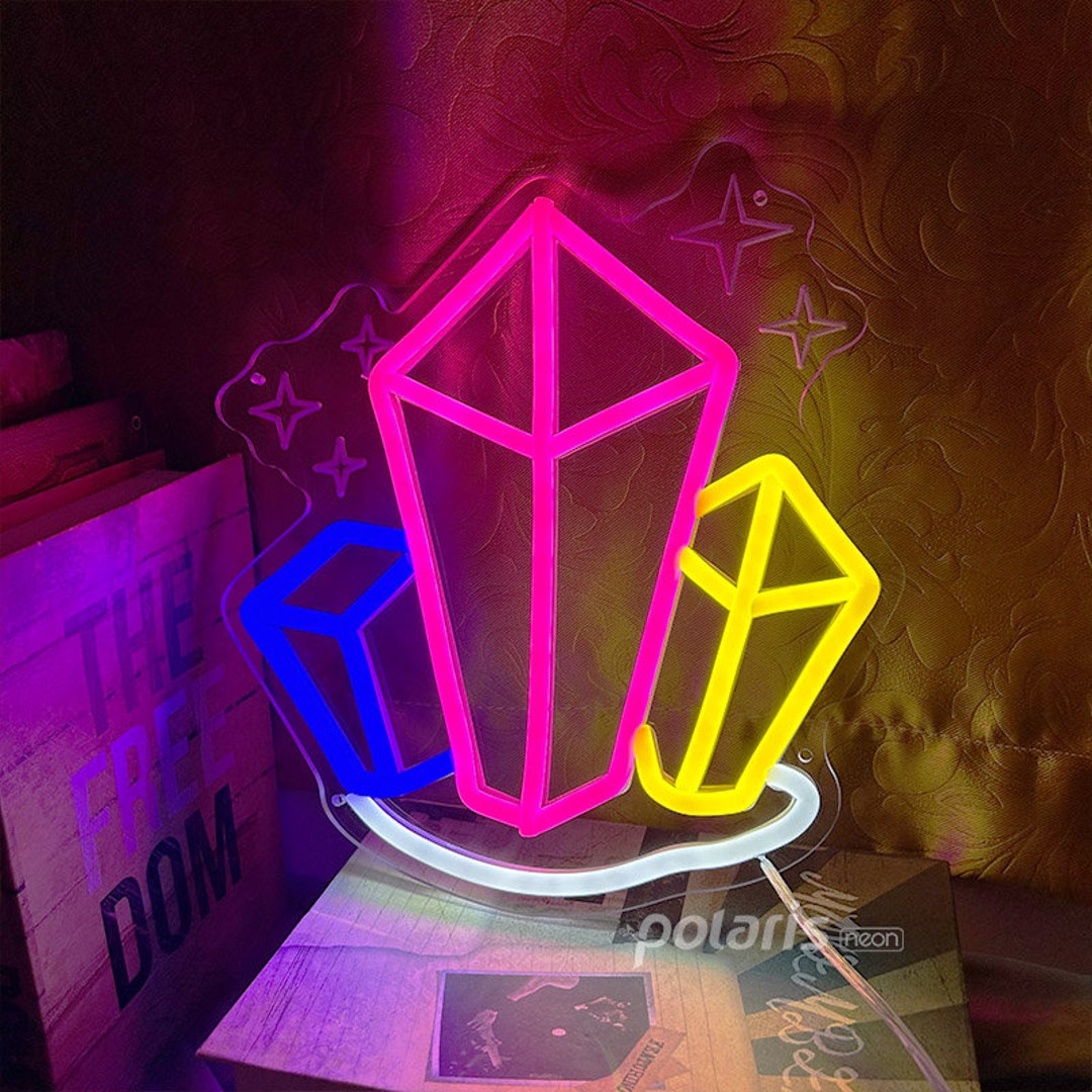 Crystal Neon LED Sign: Colorful Wall Art Decor - Etsy