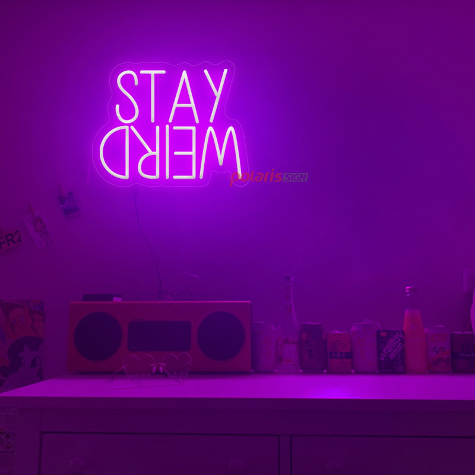 Stay Weird Neon Signstay Weird Led Neon Lightgame Room Wall - Etsy