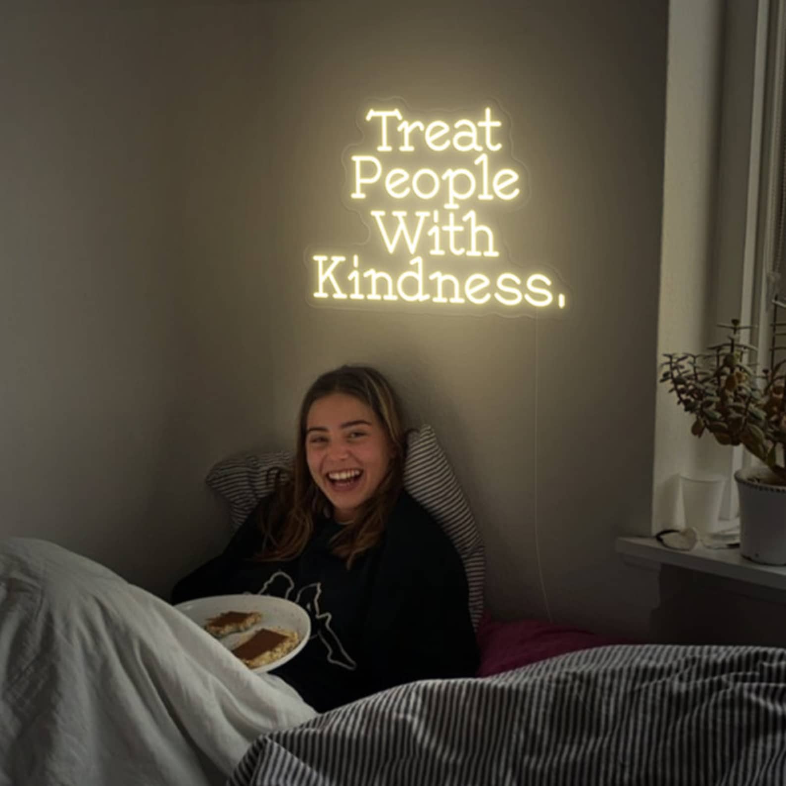 Treat People With Kindness Neon Sign: Inspiring LED Wall Art - Etsy
