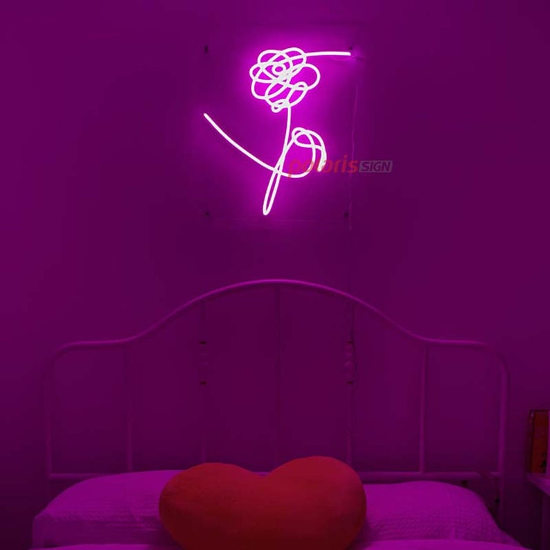 BTS Led Neon Sign BTS Love Yourself Flower Neon Sign Korean - Etsy