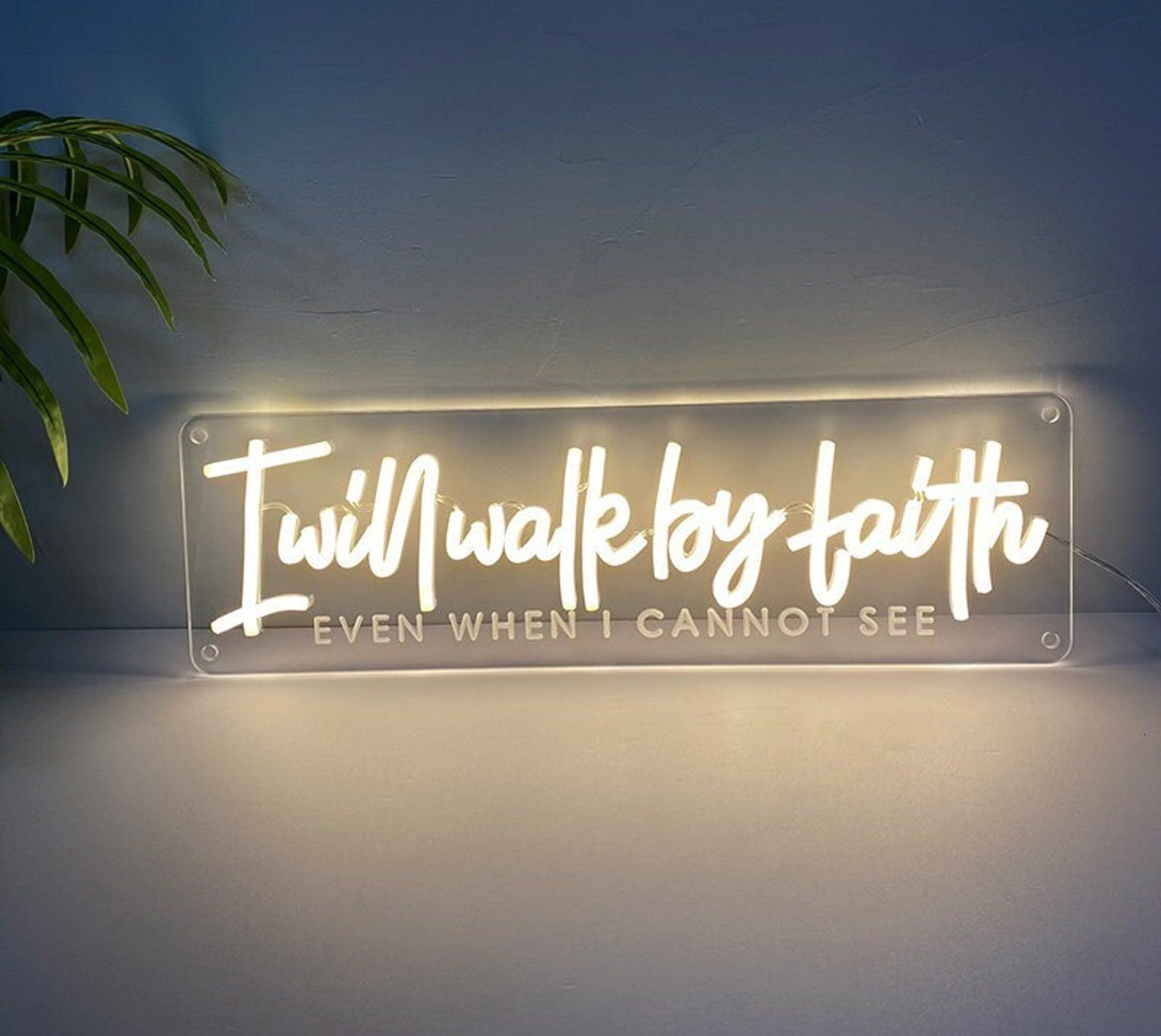 I Will Walk by Faith Even When I Cannot See Wall Decor Sign, Farmhouse ...