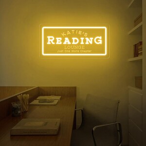 Custom Reading Lounge Sign, Personalized Library Sign, Home Book Club ...