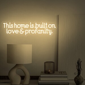 This Home is Built on Love and Profanity Sign,home Welcome Wall Decor ...