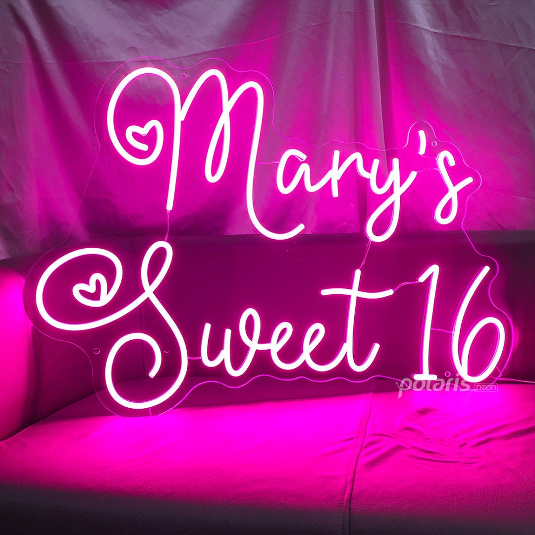 Custom Sweet 16 Neon Sign, Sweet 16 Party Decor, Birthday Party Wall ...