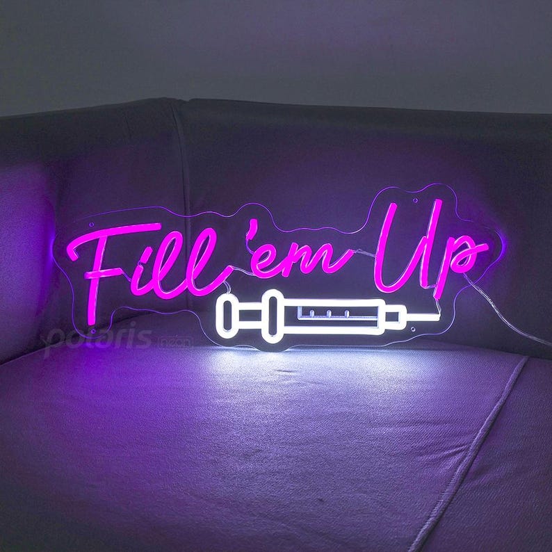 Fill'em up LED Neon Sign: Injection Beauty Room Decor - Etsy