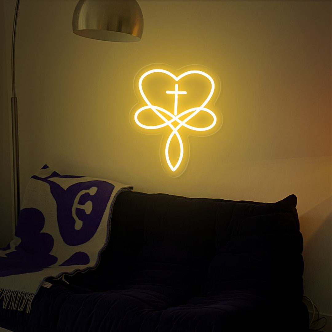 Eternal Love Neon Sign,eternal Love Symbol Sign,infinity Heart Cross ...