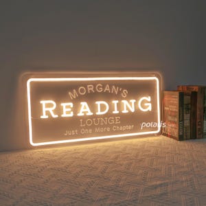 Custom Reading Lounge Sign, Personalized Library Sign, Home Book Club ...
