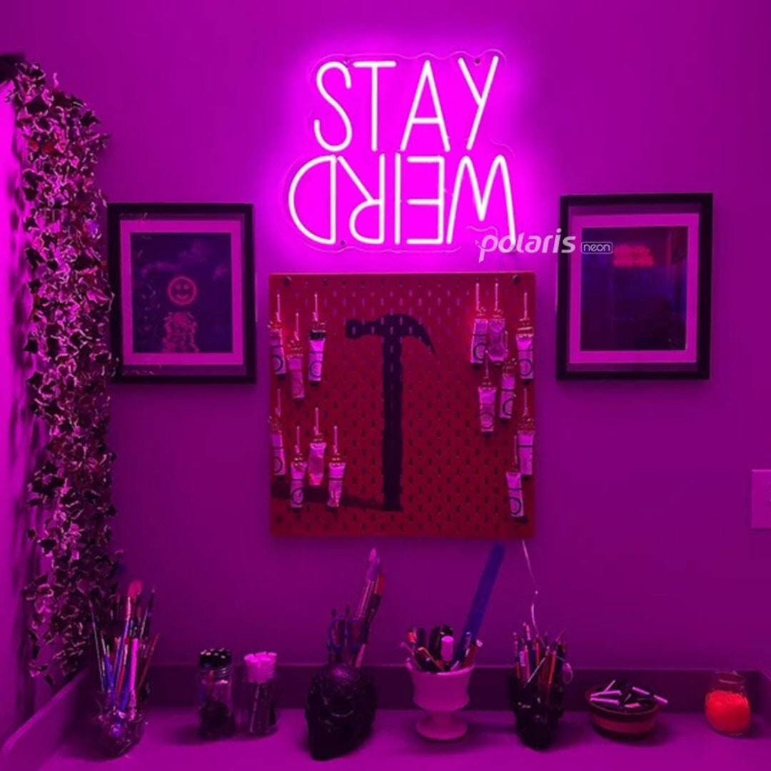 Stay Weird Neon Sign,stay Weird Led Neon Light,game Room Wall Art Decor ...