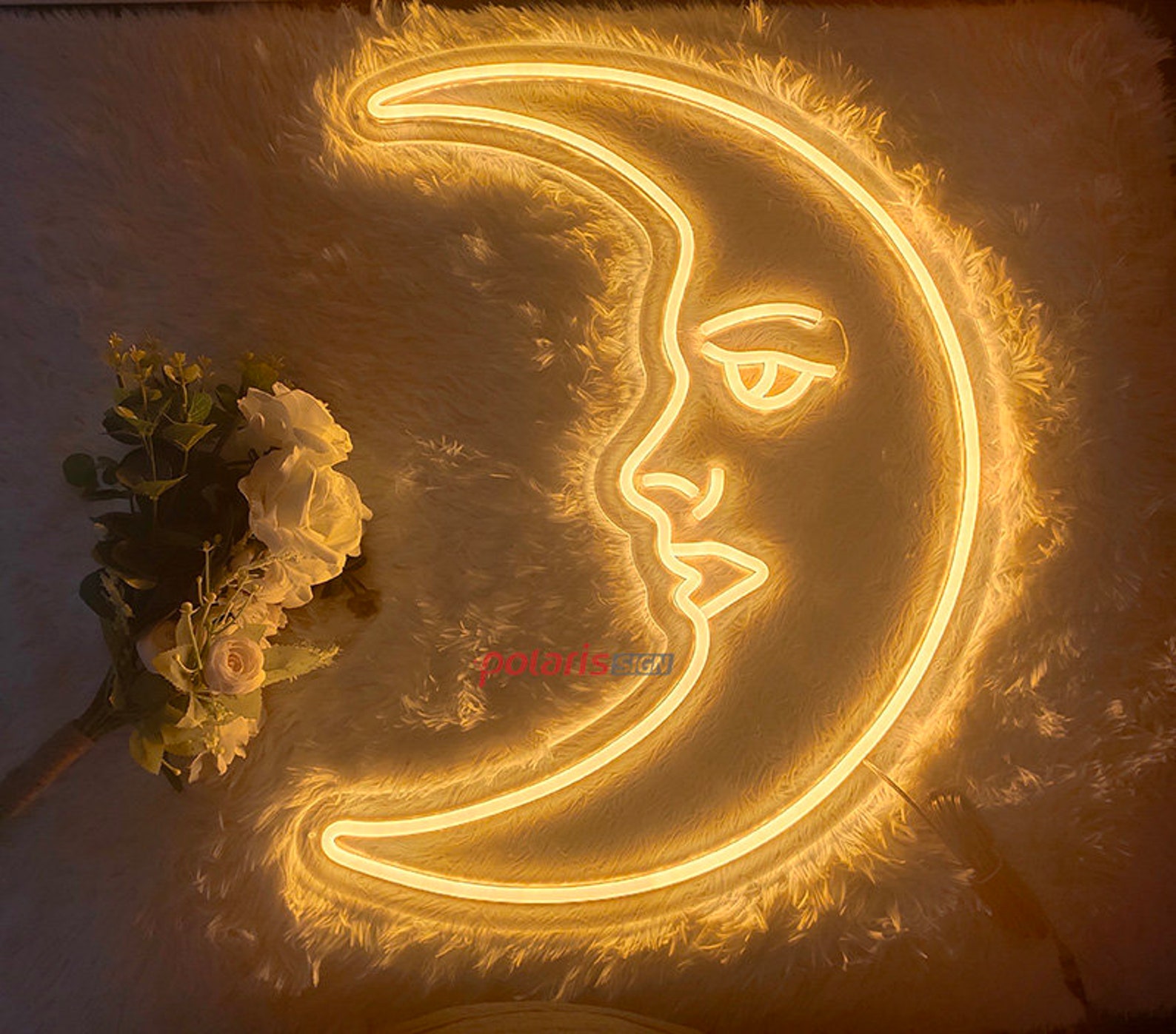 Moon Face Neon Sign Led Neon Sign Moon Neon Sign Retro - Etsy