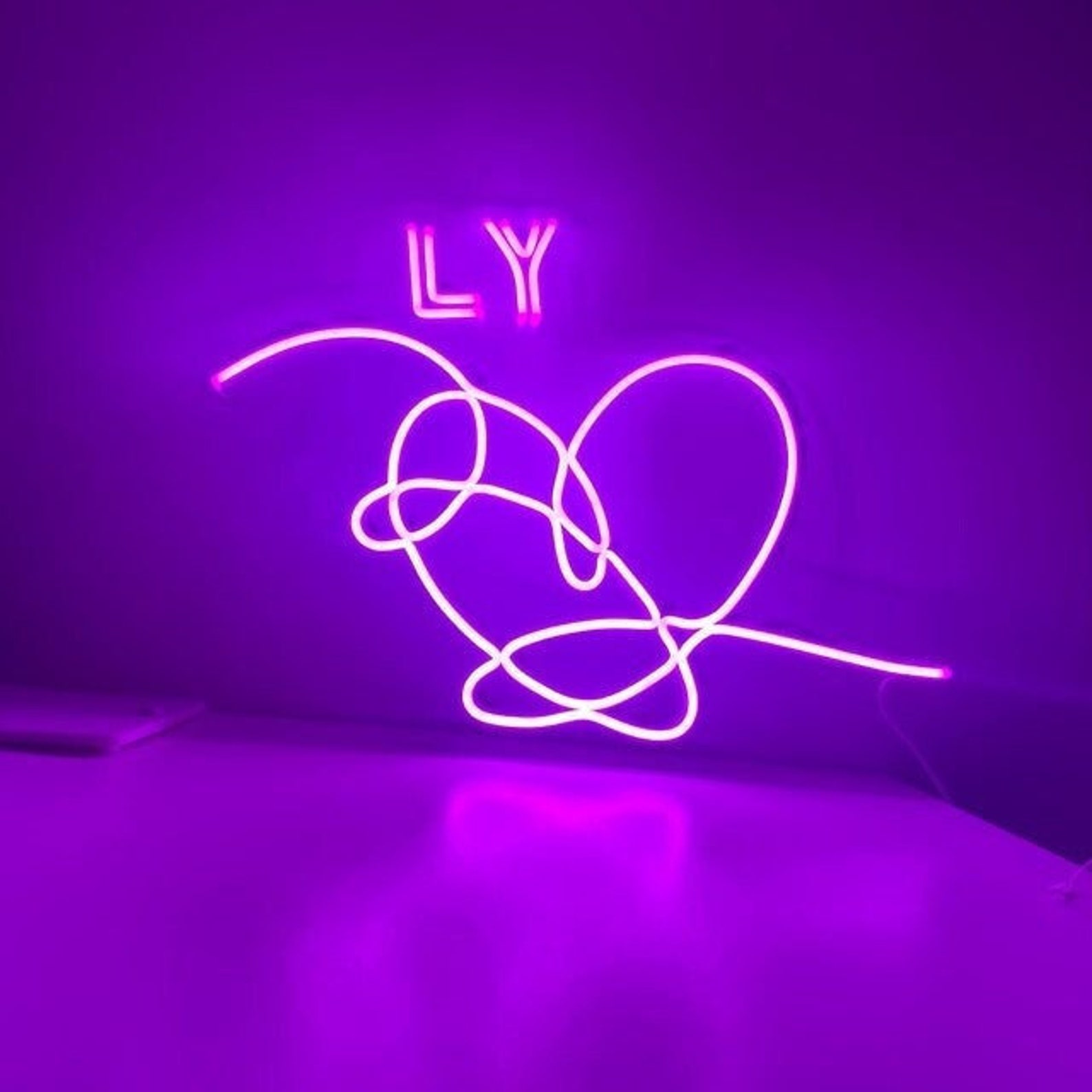 Bts Love Yourself Heart LED Neon Sign BTS LY Neon - Etsy