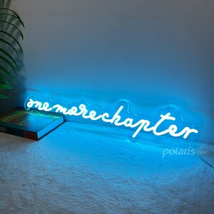 One More Chapter Neon Sign, Home Library Wall Décor, Book Decor, Gift ...