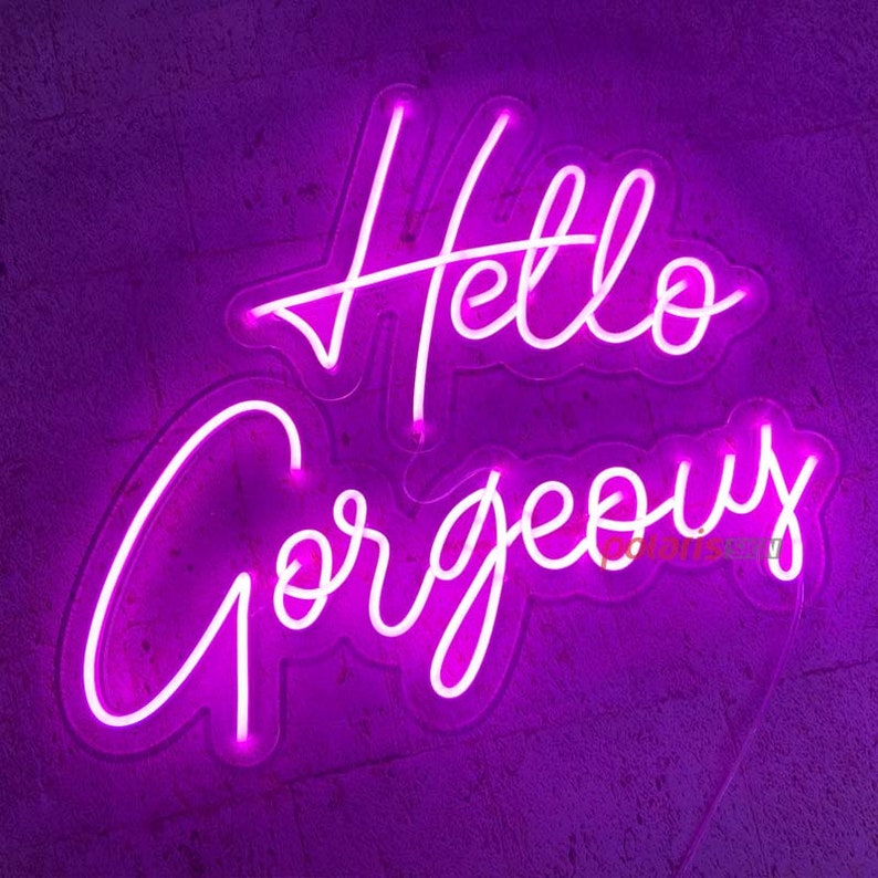 Hello Gorgeous Neon Sign, Interior Design LED Salon Sign,salon Wall ...