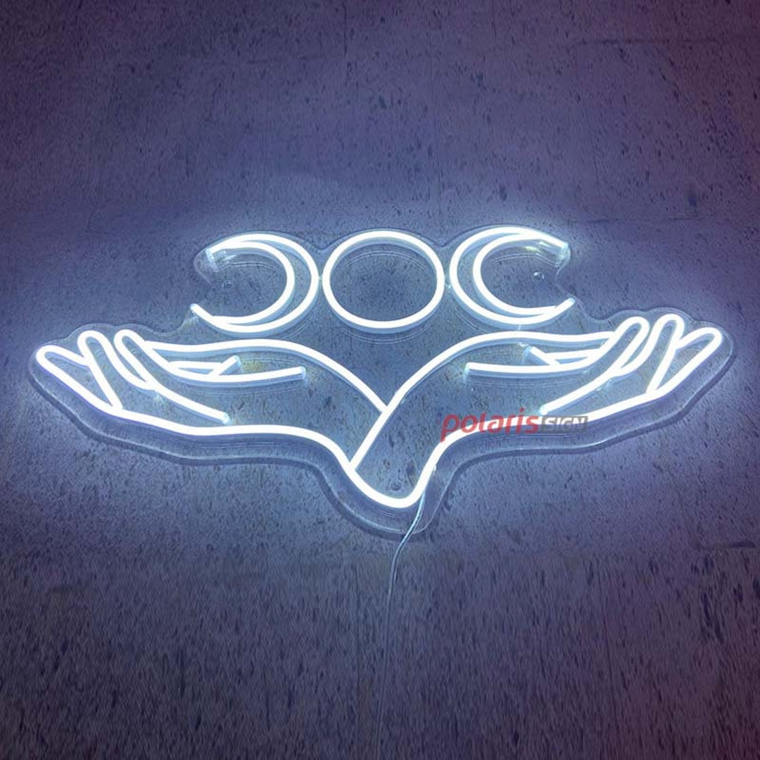 LED Neon Signtriple Moon Handmade Neon Signanime Neon Sign - Etsy