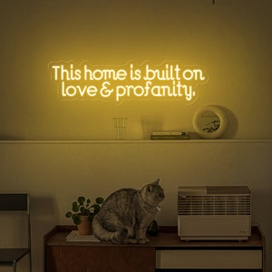 This Home is Built on Love and Profanity Sign,home Welcome Wall Decor ...