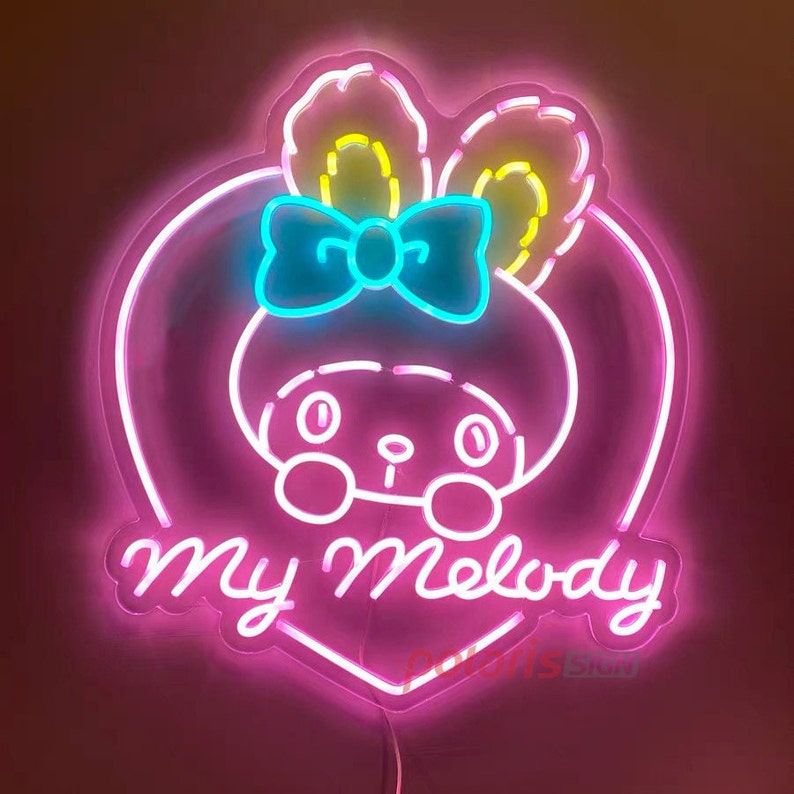 My Melody Neon Sign Custom Neon Signs My Melody Anime Led | Etsy UK