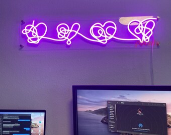 Bts Love Yourself Heart LED Neon Sign BTS LY Neon Sign | Etsy