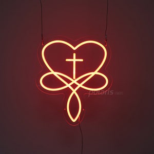 Eternal Love Neon Sign,eternal Love Symbol Sign,infinity Heart Cross ...