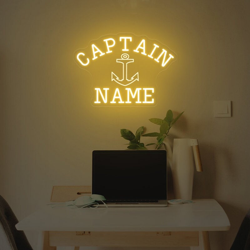Custom Captain Name Neon Sign: Nautical Man Cave Decor - Etsy