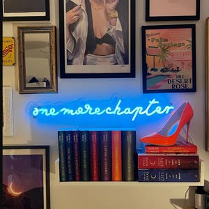 One More Chapter Neon Sign, Home Library Wall Décor, Book Decor, Gift ...