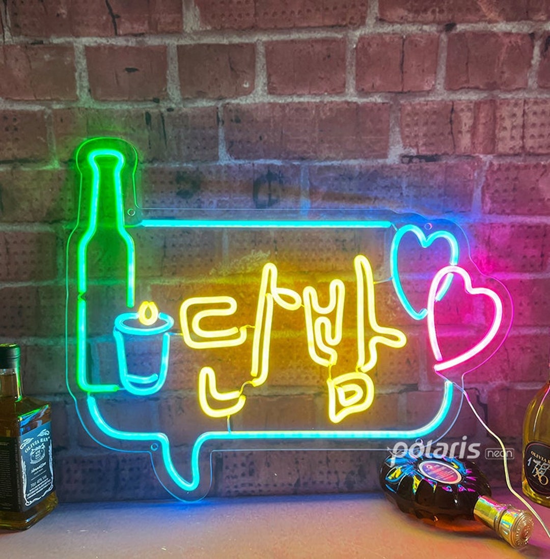 LED Neon Sign,itaewon Class,bar Neon Sign, Dan Bam Signs,korea Bar Sign ...