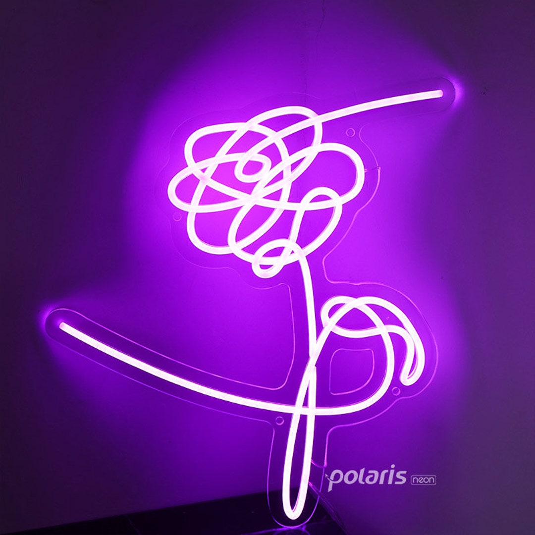 BTS Led Neon Sign BTS Love Yourself Flower Neon Sign Korean - Etsy