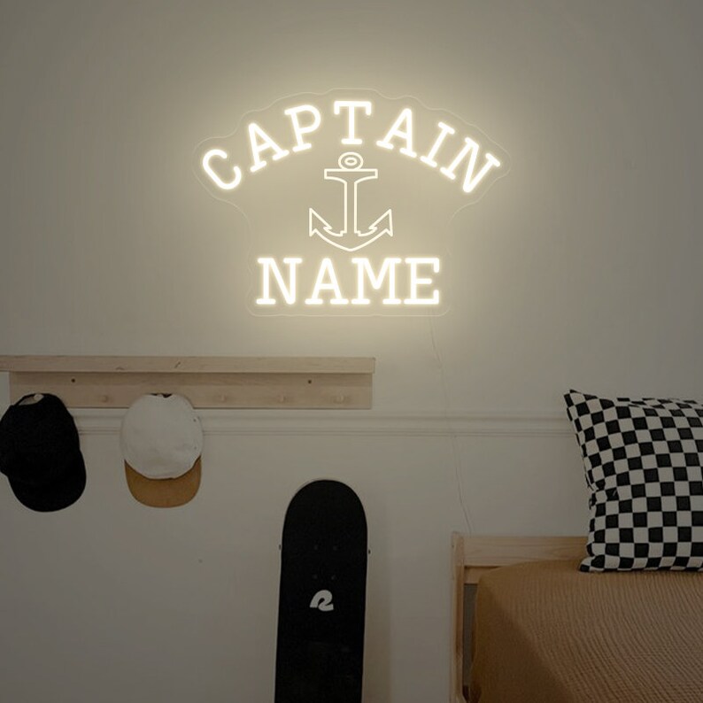 Custom Captain Name Neon Sign: Nautical Man Cave Decor - Etsy