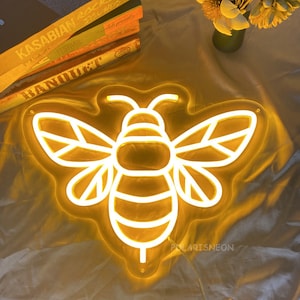 Gold Small Bees Led Light,bee Decor Neon Sign,nursery Decor,bee Wall ...