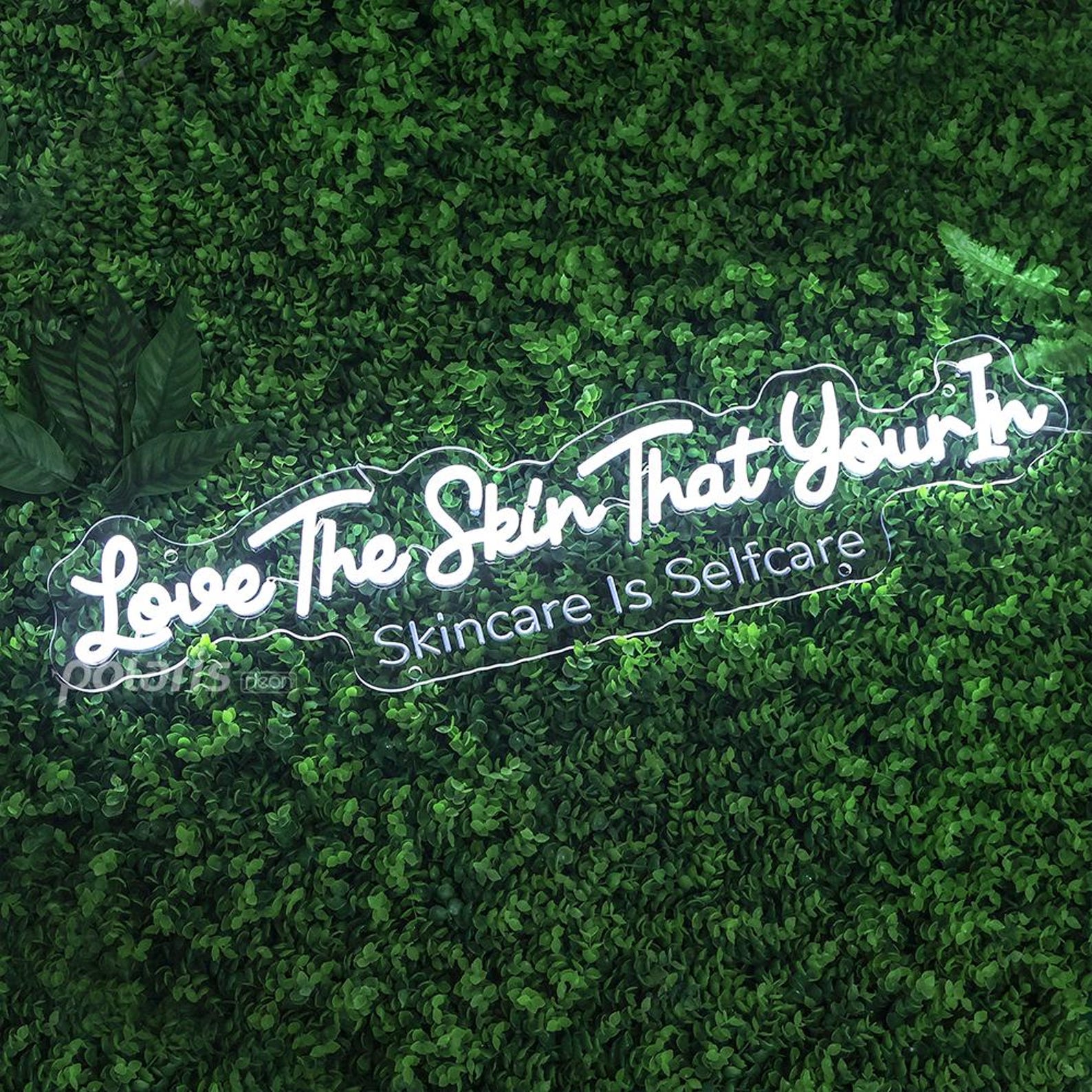 Love the Skin Your in Neon Sign, Medspa Wall Art, Skincare Salon Decor ...