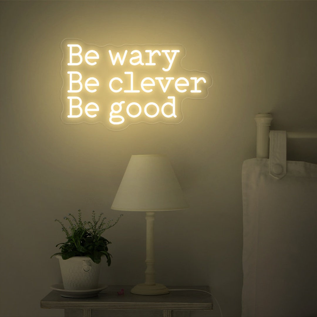 Be Wary Be Clever Be Good Sign, Gift for Book Lover, Bookish Room Decor ...