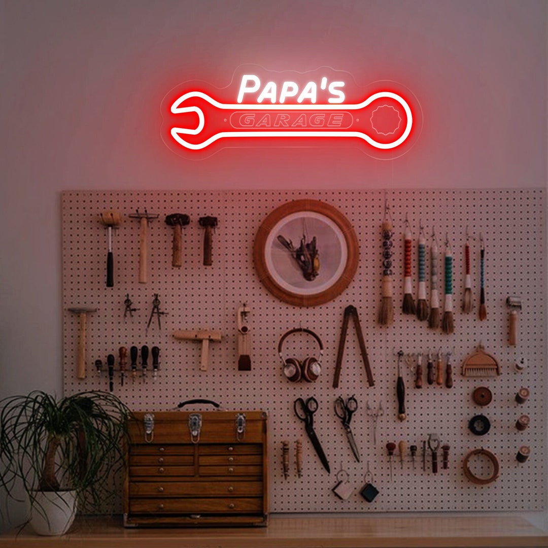 Custom Garage Decor Neon Sign,workshop Sign Light,mancave Wall Art ...