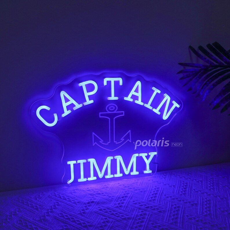 Custom Captain Name Neon Sign: Nautical Man Cave Decor - Etsy