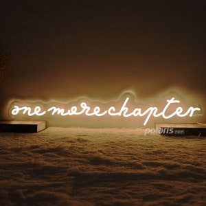 One More Chapter Neon Sign, Home Library Wall Décor, Book Decor, Gift ...