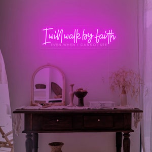 I Will Walk by Faith Even When I Cannot See Wall Decor Sign, Farmhouse ...
