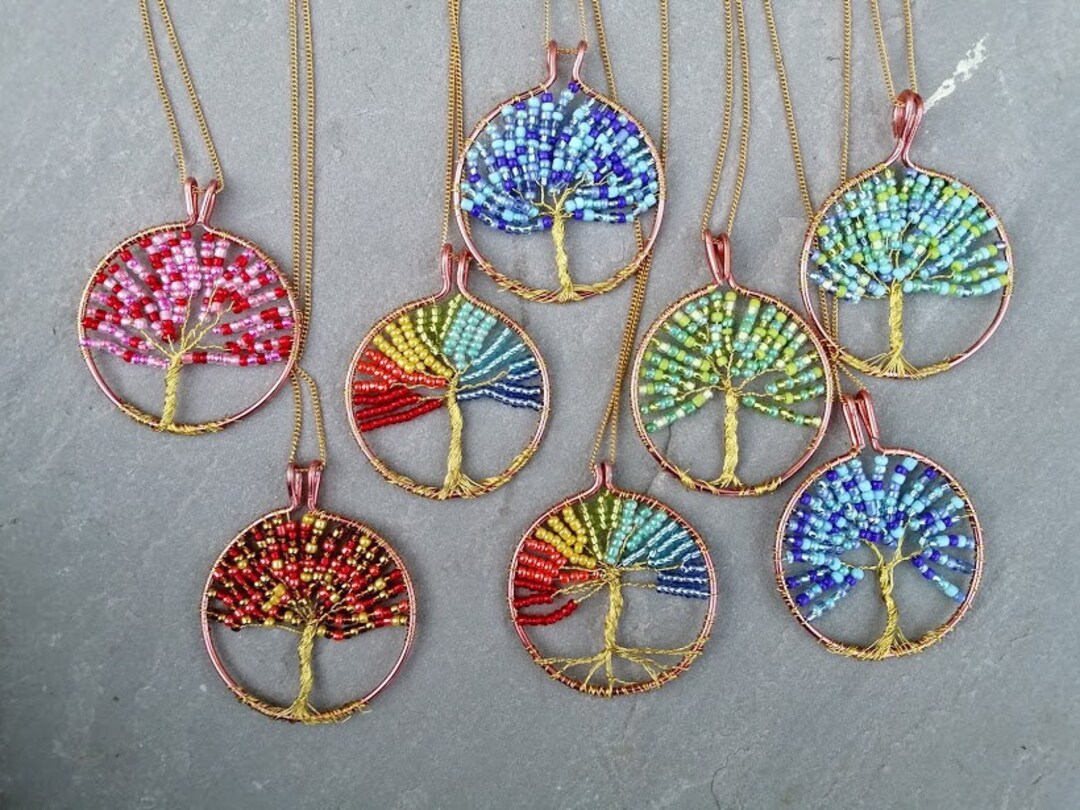 Beaded Tree of Life Necklace - Etsy