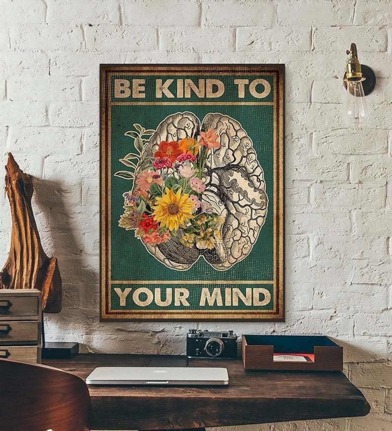 Be Kind To Your Mind Poster Garden art Wall Decoration | Etsy